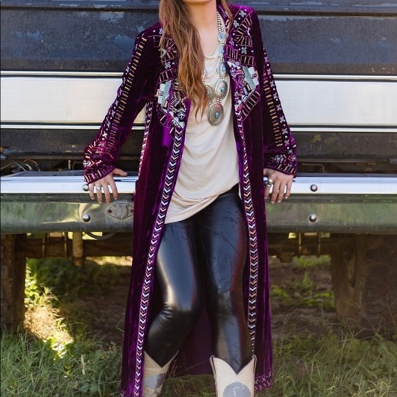 Other | Long Purple Velvet Duster | Poshmark